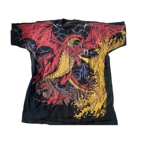 Liquid Blue | Shirts | Vintage Liquid Blue 993 Fire Breathing Dragon ...